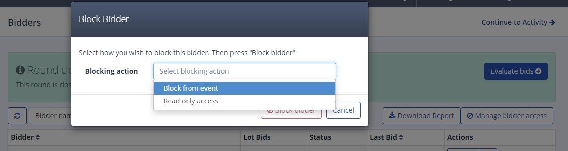 Block a bidder – Keelvar Support Portal