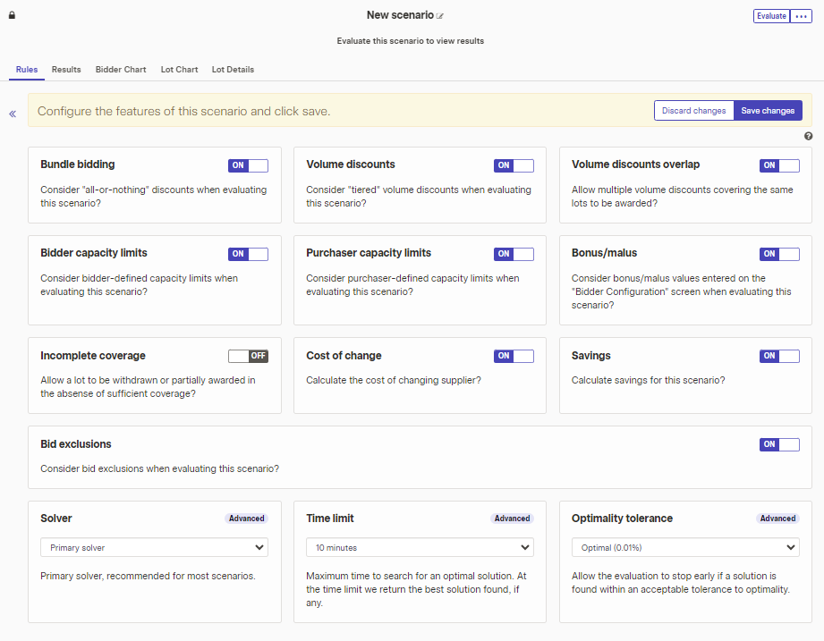 The Toggle features rule – Keelvar Support Portal