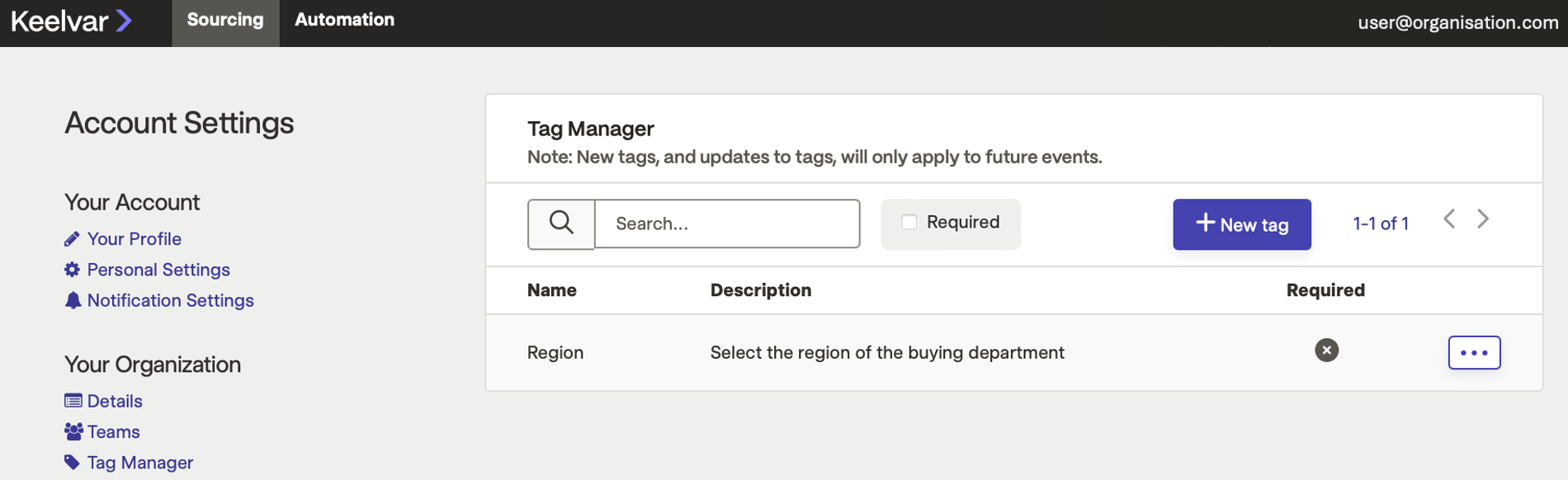 Tag Management – Keelvar Support Portal