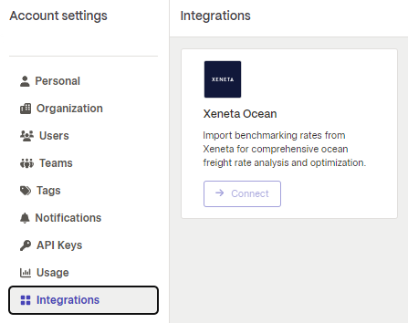 Xeneta Ocean – Keelvar Support Portal