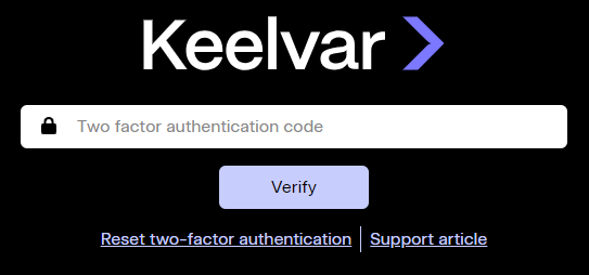 Resetting your two-factor authentication (2FA/MFA resets) – Keelvar ... Resetting your two-factor authentication (2FA/MFA resets) – Keelvar ...
