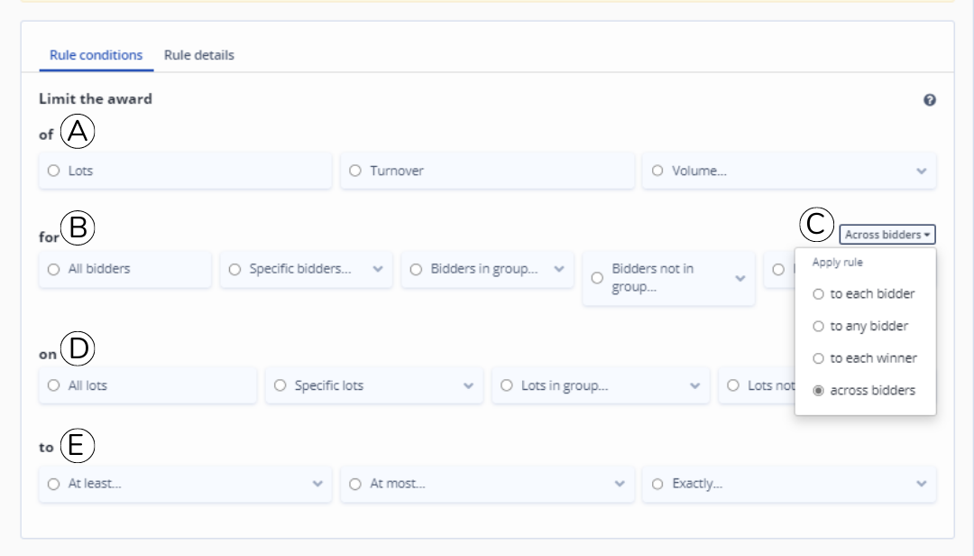 The Limit award rule – Keelvar Support Portal